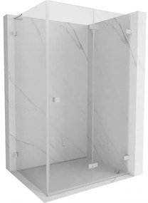 Mexen Lunar-F L, pravý sklápěcí sprchový kout 95 x 90 cm, 8mm čiré sklo, ocelový profil, 836L-095-090-97-00-P