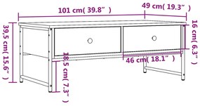 Konferenční stolek kouřový dub 101x49x39,5 cm kompozitní dřevo - Default Title