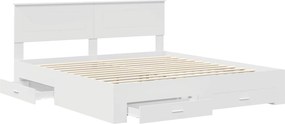 Rám postele se zásuvkou Bílá 180 x 200 cm Kompozitní dřevo 3408229