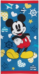 Plážová osuška Mickey Mouse - Disney - motiv Nautical - 100% bavlna, froté s gramáží 320 g/m² - 70 x 140 cm