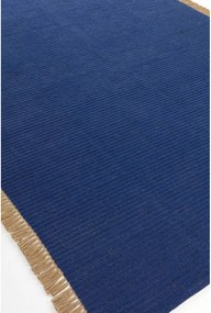 Modrý ručně tkaný běhoun s příměsí bavlny 80x150 cm Channa – Jotex