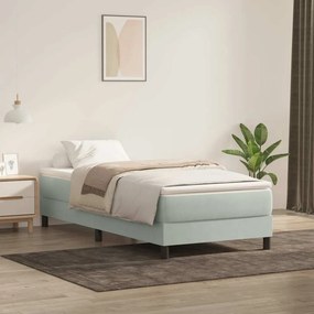 Postel Box Spring bez matrace Světle šedá 90x220 cm Samet 3315855
