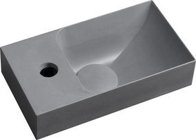 Sapho Sapho, PICCOLINO betonové umyvadlo 30,8x17cm, baterie vlevo, šedá, PK30017