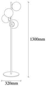Designová stojanová lampa Qunsia II 130 cm zlatá