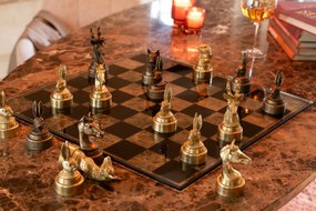 Luxusní šachová sada Chess Animals Gold & Bronze – 60*15*60 cm