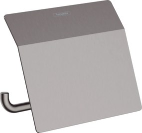 Hansgrohe AddStoris, držák na toaletní papír s krytkou, kartáčovaný černý chrom, HAN-41753340