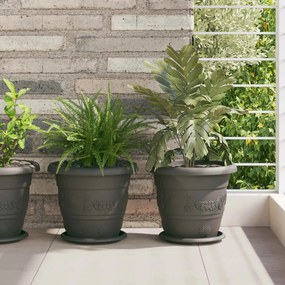 Květináče 6 ks Černá Ø 26 x 21.5 cm Plast 3403276