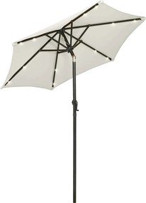 Zahradní slunečník s LED osvětlením pískový 200 x 211 cm hliník 313557