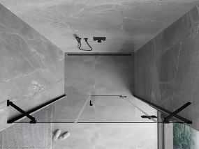 Mexen Mist-H sprchové dveře otočné pravé 145 cm, transparentní, černé - 8A5-145-001-70-00-P