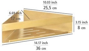 Rohová samodržící koupelnová polička z nerezové oceli ve zlaté barvě Genova – Wenko