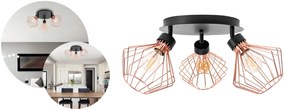 Toolight Trojitá kovová plafónová lampa APP536-3C Pink Gold