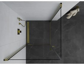 Mexen Pretoria Duo sprchový kout s otočnými dveřmi 100 x 100 cm, průhledné, Zlatá- 852-100-100-50-00-02