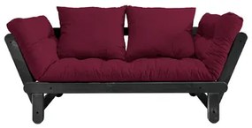 sofa BEAT by Karup - 73*162 cm black (černá) + futon bordeaux 710