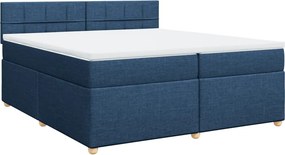 Box spring postel s matrací modrá 200x200 cm textil 3289093