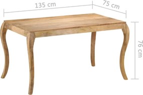 Jídelní stůl 135 x 75 x 76 cm masivní mangovníkové dřevo 247114