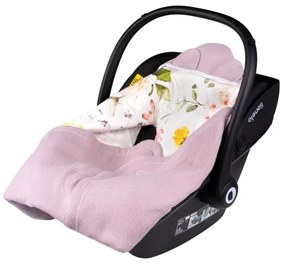 Lionelo - Zavinovačka do autosedačky TRAVEL SWADDLE 90x90 cm Pink Flower