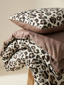 Sinsay - Oboustranné ložní povlečení s leopardím vzorem - hnědá
