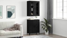 Vysoký bufet 2 ks Černý dub 69,5 x 34 x 180 cm Kompozitní dřevo 3394523