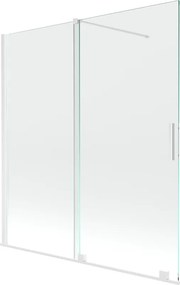 Mexen Velar, 2-křídlová posuvná vanová zástěna 150 x 150 cm, 8mm čiré sklo, bílý profil, 896-150-000-01-20