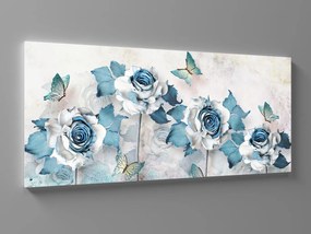 Liox Obraz modrobílé růže Rozměr: 150 x 65 cm