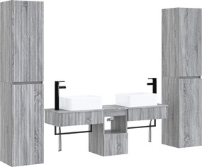 Sada koupelnového nábytku 5 ks Šedý Sonoma 33 x 34,5 x 160 cm 3406019