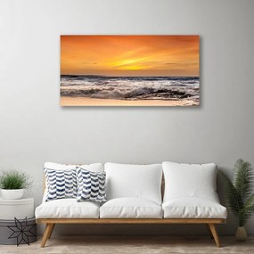 Obraz na plátně Moře Slunce Vlny Krajina 120x60 cm
