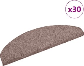 Schodové rohože samolepicí 30 ks 65 x 21 x 4 cm světle hnědé, půlkulaté, velké 3365655