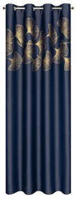 Dekorační vzorovaný závěs s kroužky "BLACKOUT" zatemňující HARMONIA modrá 140x250 cm (cena za 1 kus) MyBestHome