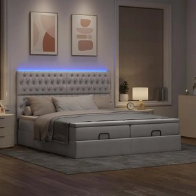 Osmanský rám postele s matrací taupe 180x200cm textil 3314566