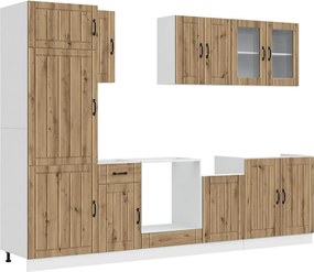 8dílná sada kuchyňských skříněk "Kalmar" dub artisan kompozit 3314810