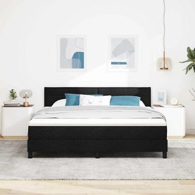 Postel s boxspringem s čelo Černý 180 x 200 cm textil 3338631