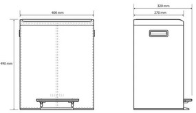 Bemeta Odpadkový koš s víkem, 15l+15l, soft close 137115165