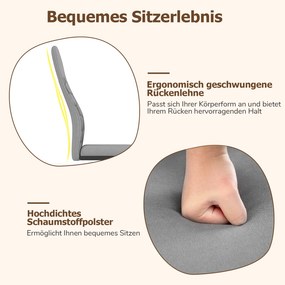 Costway Sada 4 moderních jídelních židlí bezruká kuchyňská židle se šikmým