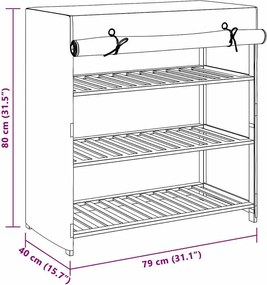 vidaXL Marketos Botník s potahem bílý 79 x 40 x 80 cm textil