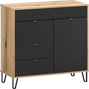 Komoda 2d2s (E) dub evok / černý Bellano