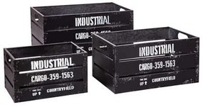 Sada 3 dekorativních boxů - Industrial