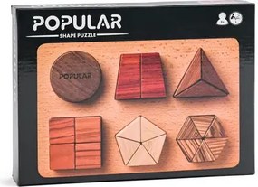 POPULAR Vkládačka Tvary na desce / 6 tvarů / dřevo / od 2 let