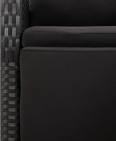 7dílný zahradní jídelní set černý polyratan a masivní akácie 3157610