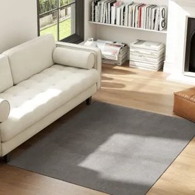 HOMCOM koberec do obývacího pokoje 160x120 cm, koberec s dlouhým vlasem, pratelný v pračce, protiskluzový, umělá kožešina, světle šedý