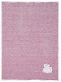Růžový plyšový pléd s kočičkami Olli - 130*160 cm
