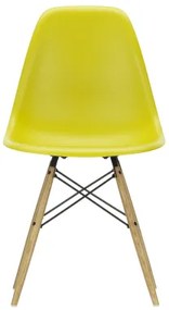 Eames Plastic Chair DSW medový jasan hořčicová černé na koberec Vitra