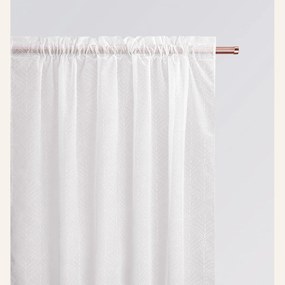 Záclona La Rossa v bílé barvě na pruhované pásce 140 x 260 cm