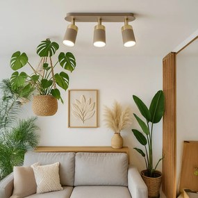 Bodové svítidlo Joker, 3x zlaté/béžové kovové stínítko, be