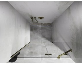Mexen, Mexen Lunar pravé otočné sprchové dveře 80 cm, transparentní, zlaté - 834-080-000-50-00-P