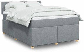 Box spring postel s matrací světle šedá 160 x 200 cm textil 3286724