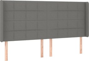 Box spring postel s matrací a LED tmavě šedá 180x200 cm textil 3138894