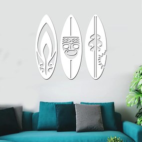 dřevo života Dřevěná dekorace na zeď SURF Zvolte barvu dekoru: Bílá, Rozměry šxv (cm): 60x60
