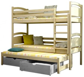 Patrová postel MASIV-V 002 90x190 cm  borovice masiv