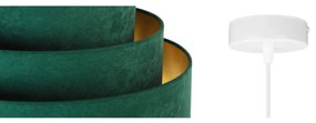 Závěsné svítidlo MEDIOLAN, 1x tmavě zelené/zlaté textilní stínítko, (výběr ze 2 barev konstrukce)
