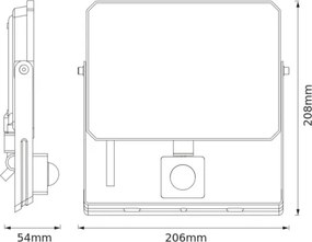 Osram - LED Reflektor se senzorem FLOODLIGHT LED/50W/230V 3000K IP65 černá